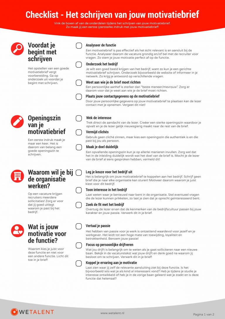 Het schrijven van jouw motivatiebrief? Checklist & Tips