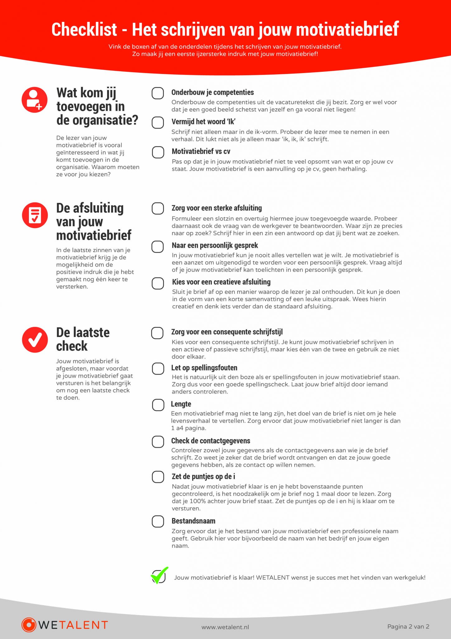 Het schrijven van jouw motivatiebrief? Checklist & Tips