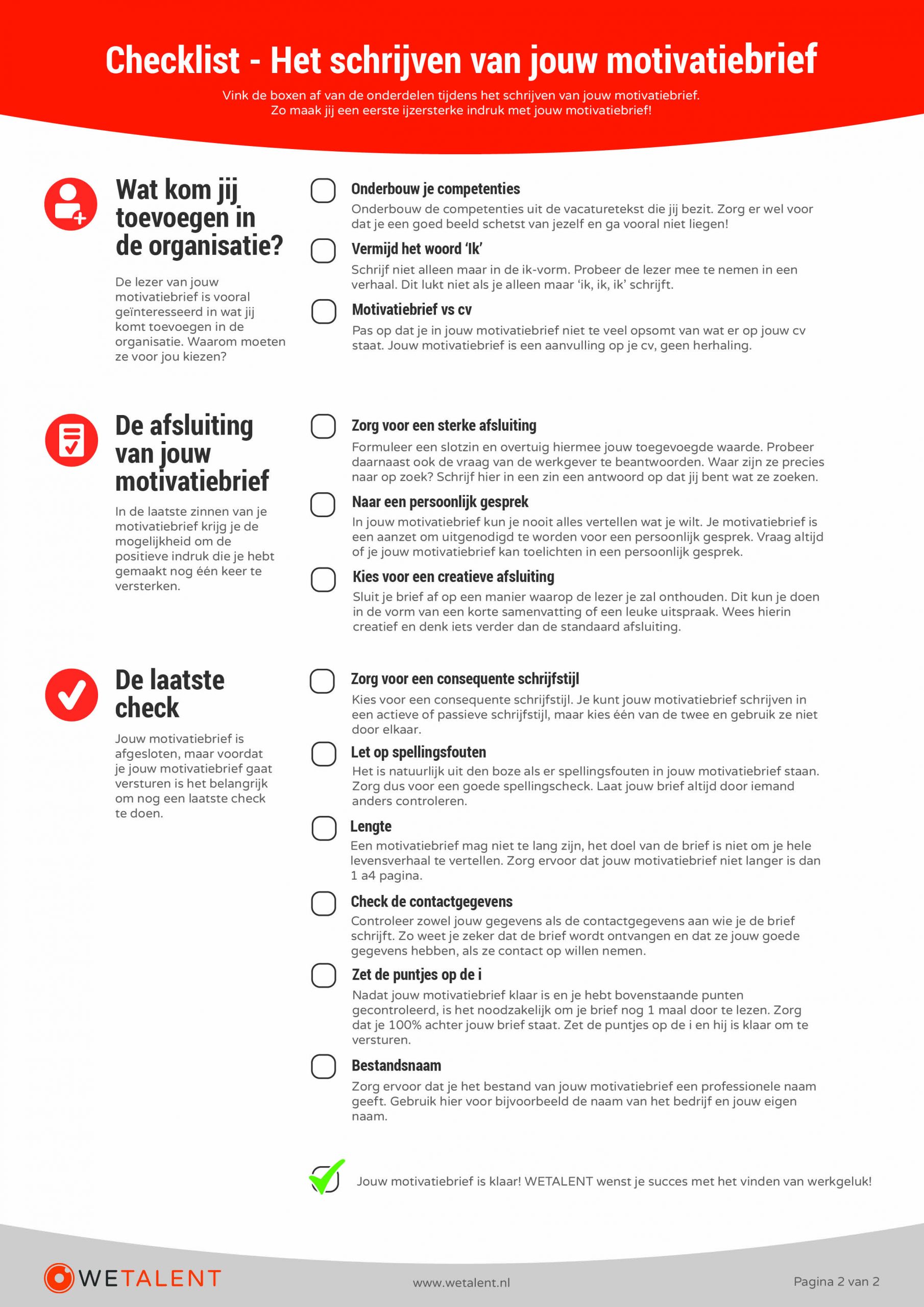 Het Schrijven Van Jouw Motivatiebrief Checklist And Tips