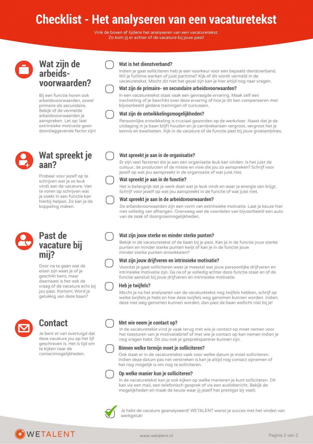 Het analyseren van een vacaturetekst - Checklist & Tips