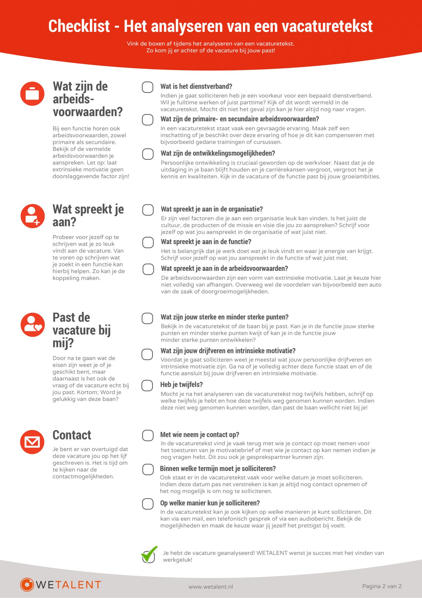 Het analyseren van een vacaturetekst - Checklist & Tips