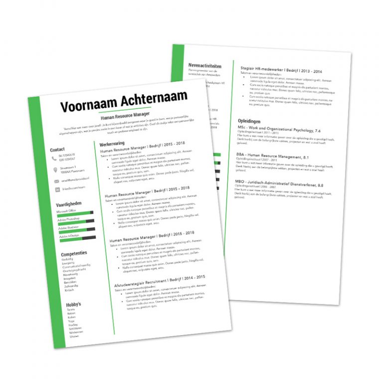 Cv templates (gratis) in Word: perfect cv maken